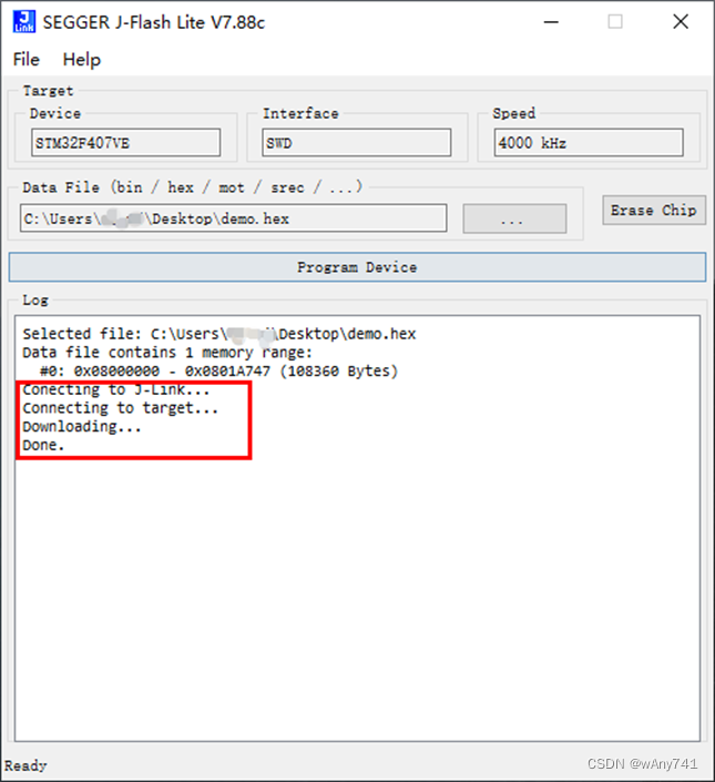使用J-Flash Lite烧写MCU软件（hex.bin）-CSDN博客