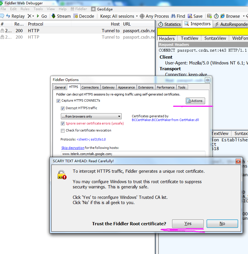 This is a CONNECT tunnel, through which encrypted HTTPS traffic flows.-CSDN博客