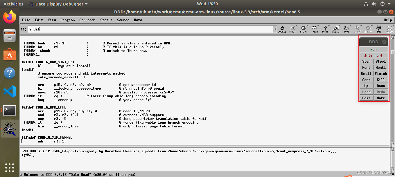 Qemu Gdb Ddd调试linux内核 Gdb Ddd Csdn博客