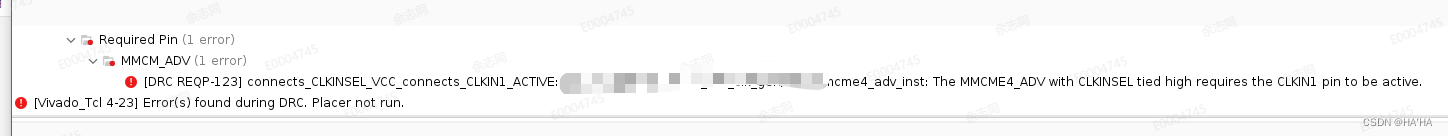 Vivado Errors Notes——记录vivado使用中各种报错(持续更新) Drc Rtstat 2 Partially Routed Nets 1 Nets Are 4601
