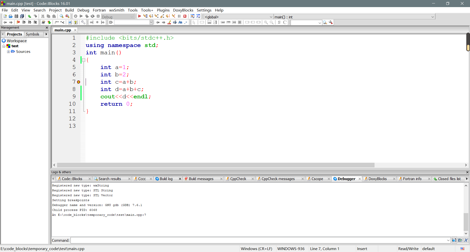 codeblocks断点调试教程及技巧（含条件式断点）_codeblocks加断点-CSDN博客