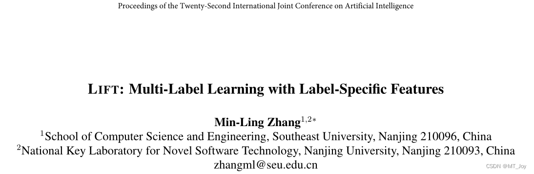 LIFT: Multi-Label Learning with Label-Specific Features(LIFT)--文献翻译_lift算法-CSDN博客