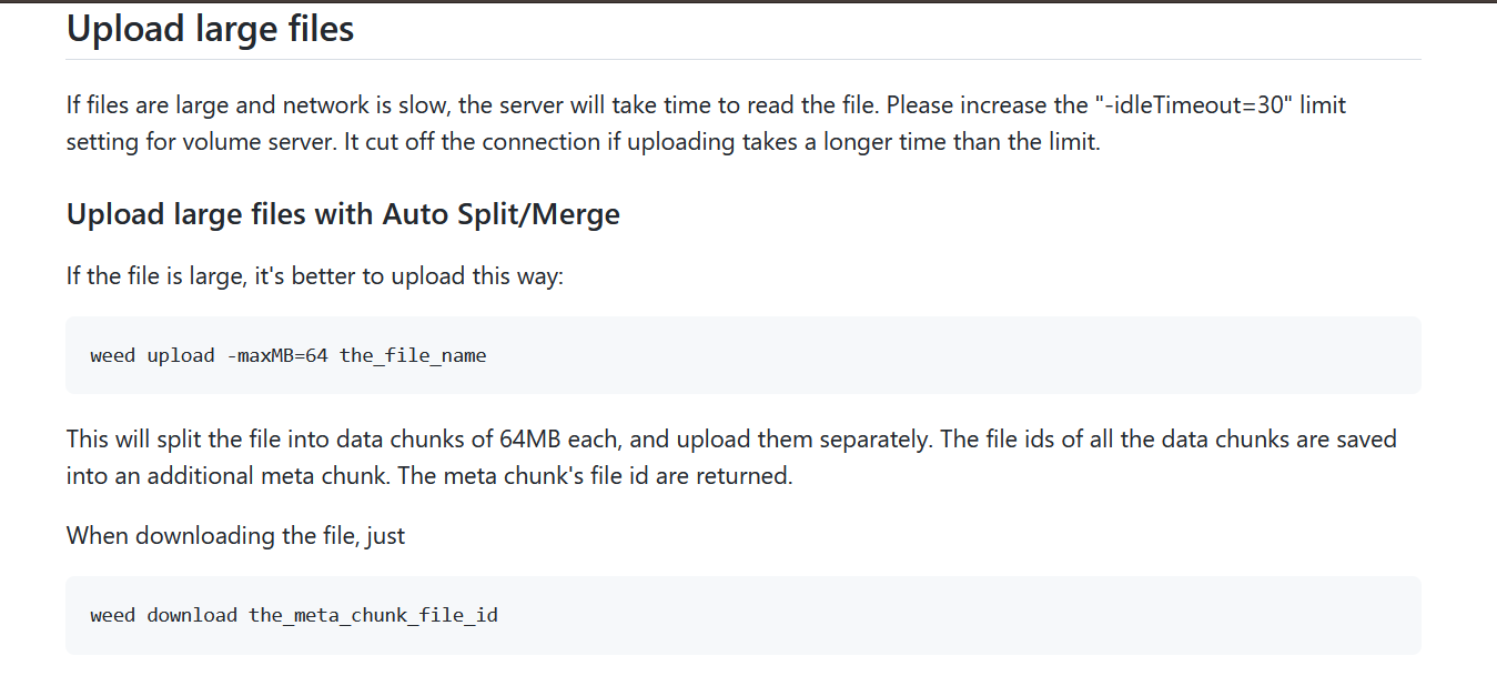 Seaweedfs上传大文件_large file_seaweedfs大文件-CSDN博客
