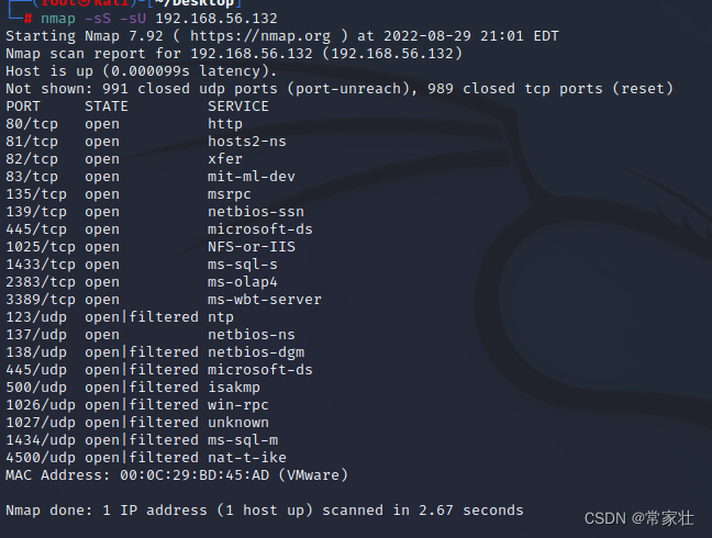 Kali-工具-nmap篇_kali nmap-CSDN博客