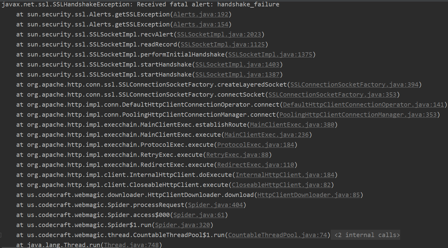 解决：javax.net.ssl.SSLHandshakeException: Received fatal alert: handshake_failure 问题解决方案-CSDN博客