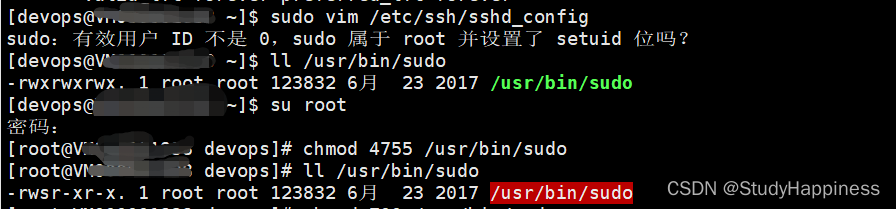 Linux: 普通用户使用sudo提权命令报错_sudo: 致命错误,无法加载插件-CSDN博客