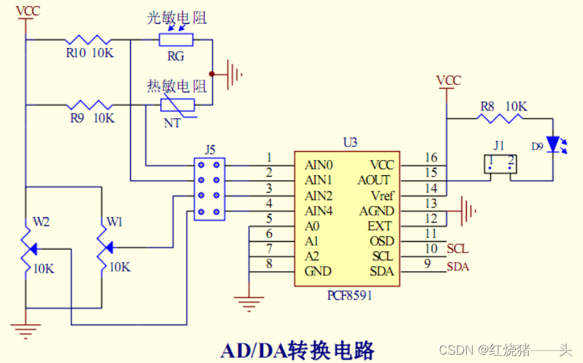 STC89C52R单片机以及CF85911的AD转换_89c52上的pcf8591-CSDN博客