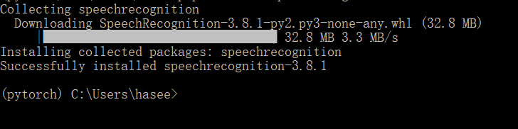 出现了这个错误：ModuleNotFoundError: No module named ‘speech_recognition ...
