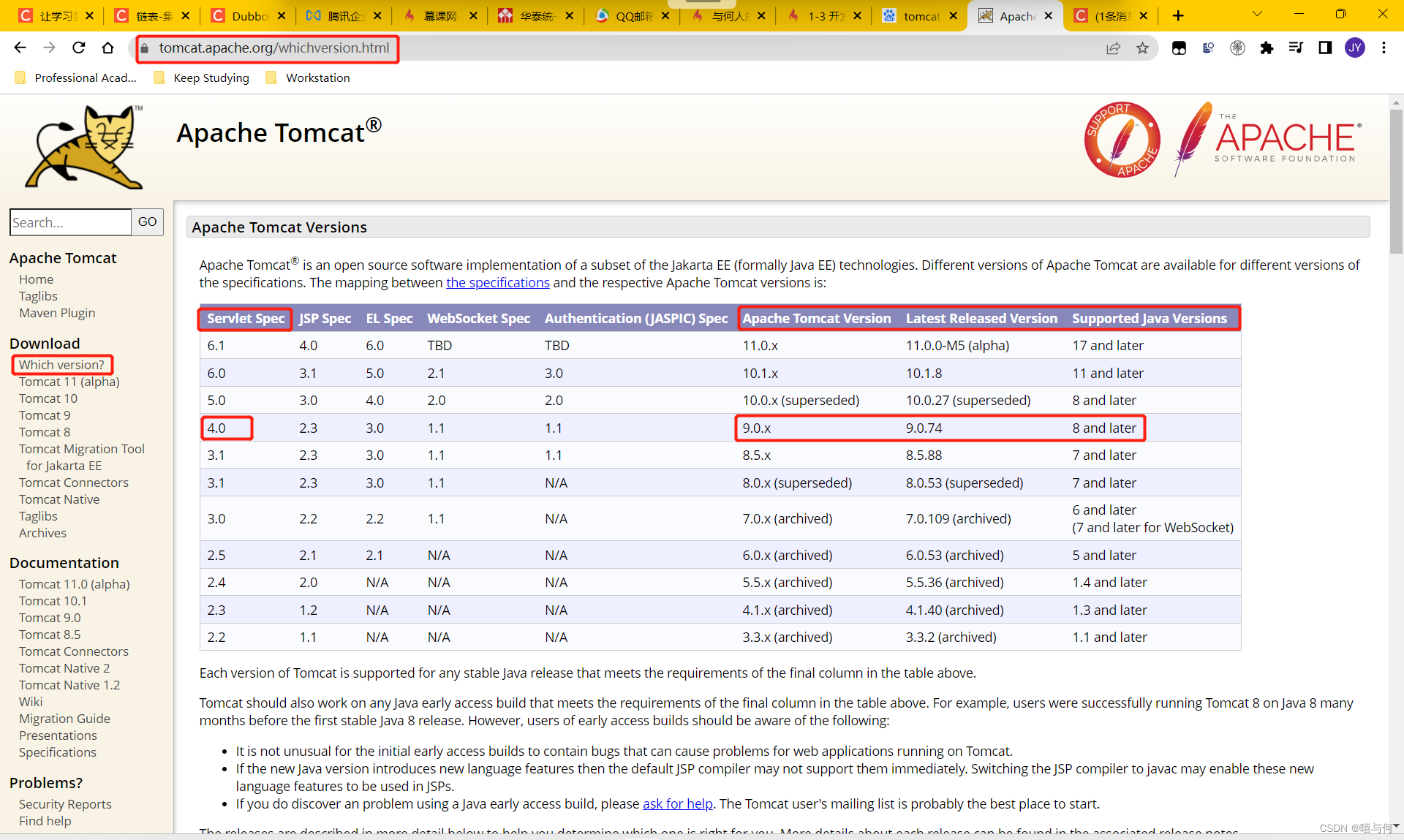 Tomcat 与 Servlet 、jdk 的版本对应关系servlet版本对应jdk版本 Csdn博客 