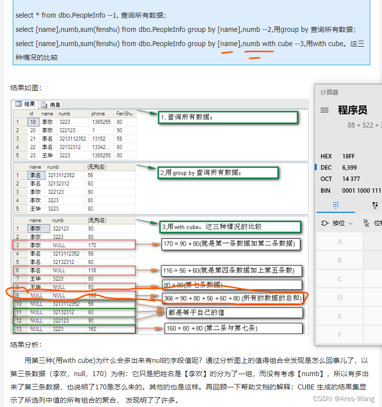 Sql Server 关于with Cube ,with Rollup 和 Grouping Sets、group Bysqlserver