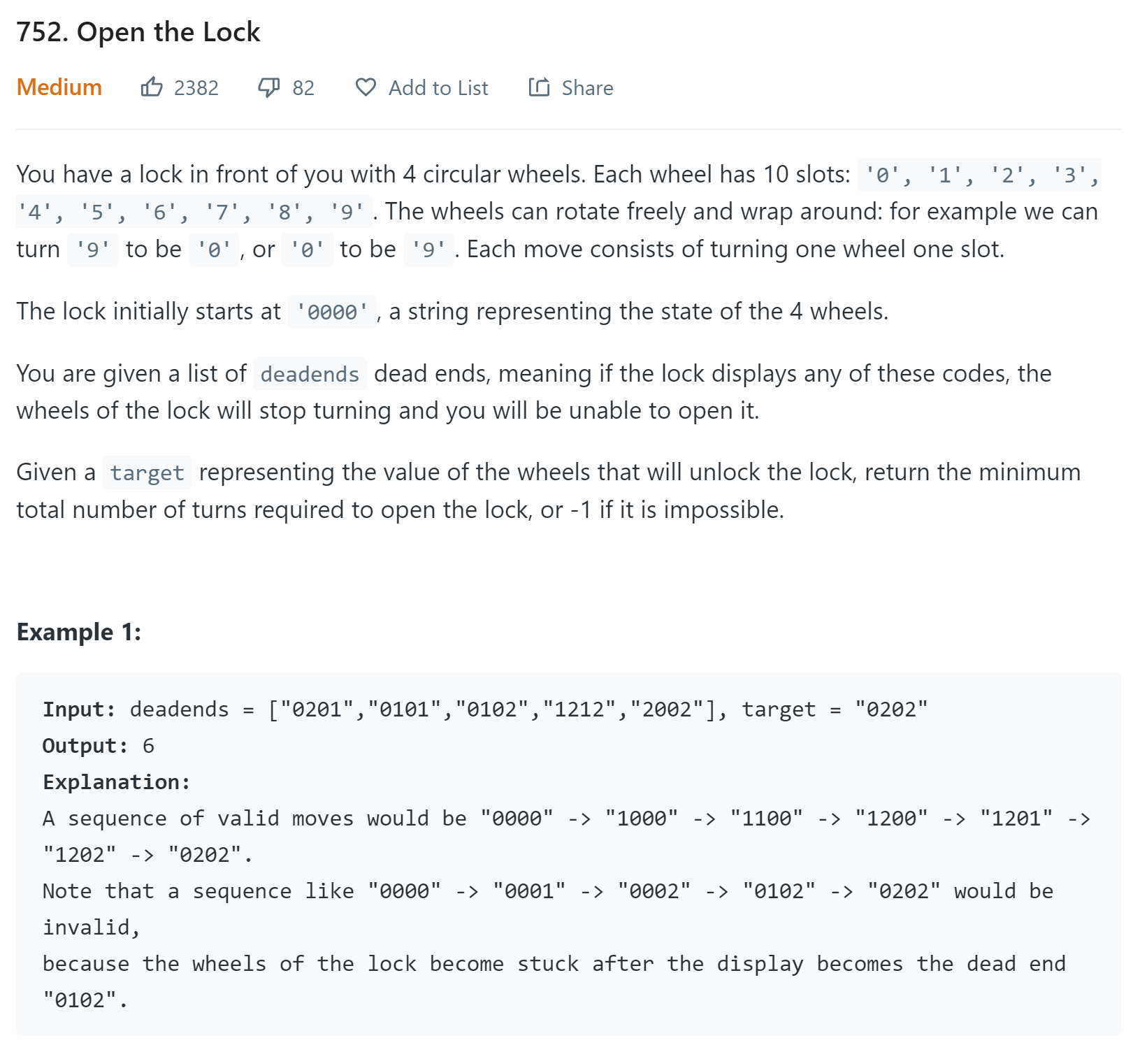 Leetcode 752 Open The Lock 752 打开转盘锁（bfs）openthelock Csdn博客
