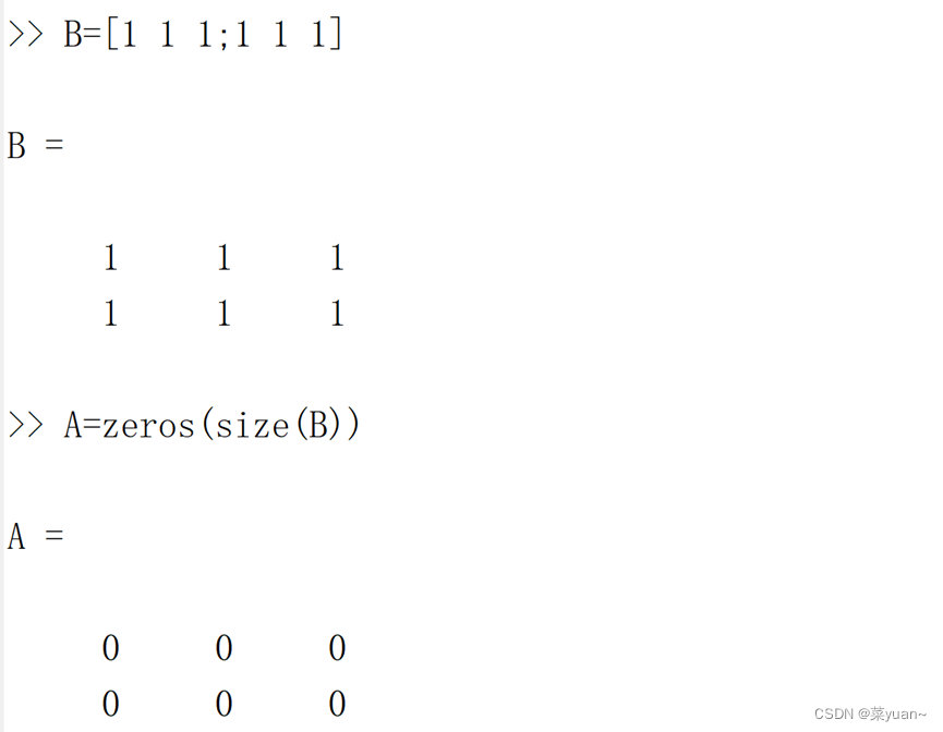 MATLAB 基础笔记(二):常用矩阵的生成_matlab全1矩阵-CSDN博客