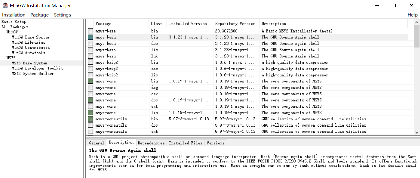 MinGW安装及各个Package的作用_mingw32 gcc-CSDN博客