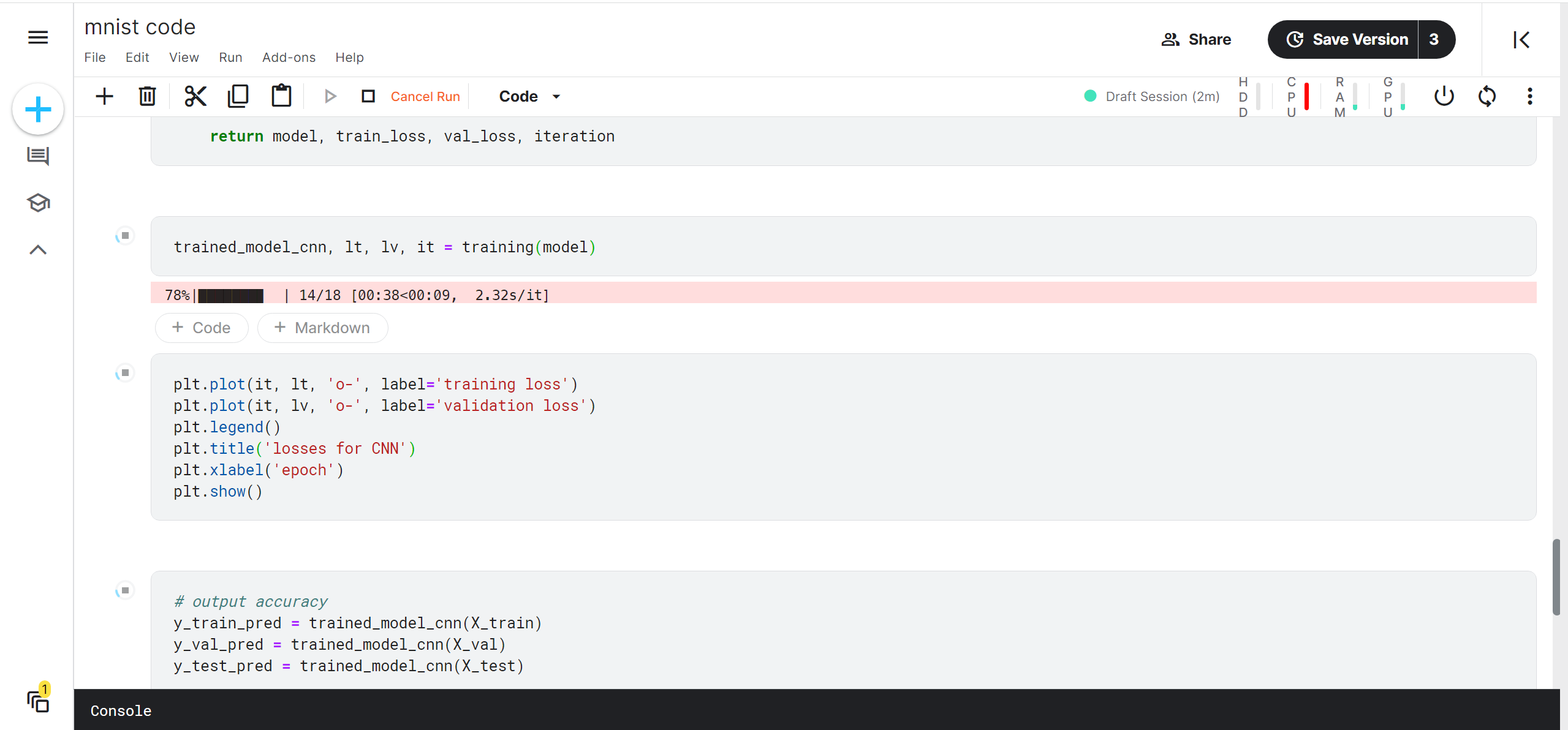 Kaggle入门预测赛，手写数字识别Digit Recognizer，使用Kaggle kernel作答，F=0.98_kaggle code should have exactly six ...
