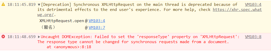 chrome 请求报错：Failed to set the responseType property on XMLHttpRequest_faild to set response-CSDN博客