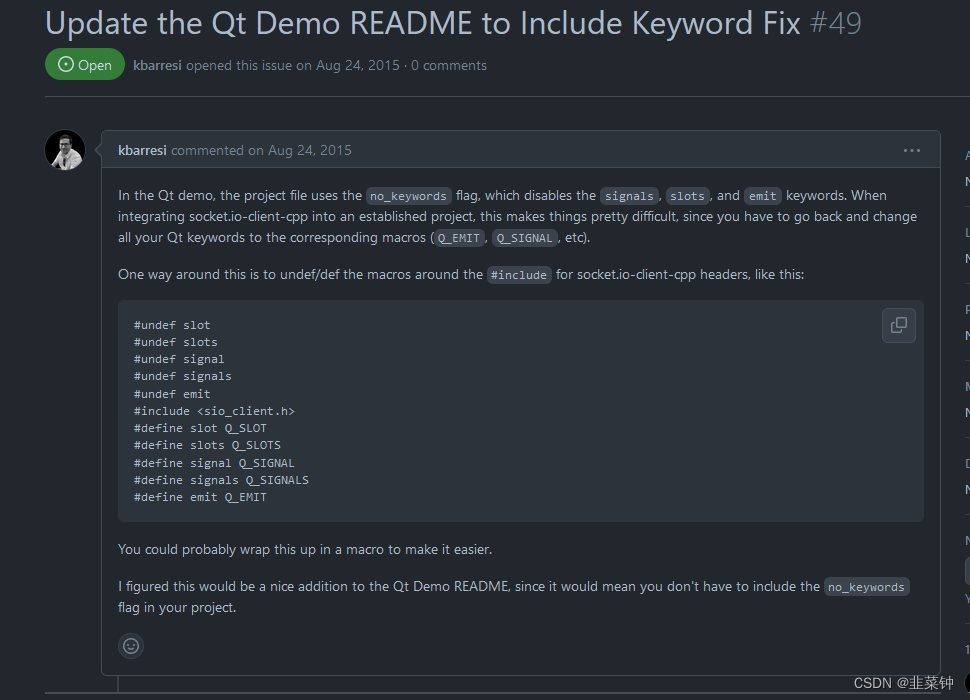 Qt关键字（signal、slot等）与第三方库中的函数、变量冲突的解决办法_socketio库可qt关键字冲突-CSDN博客