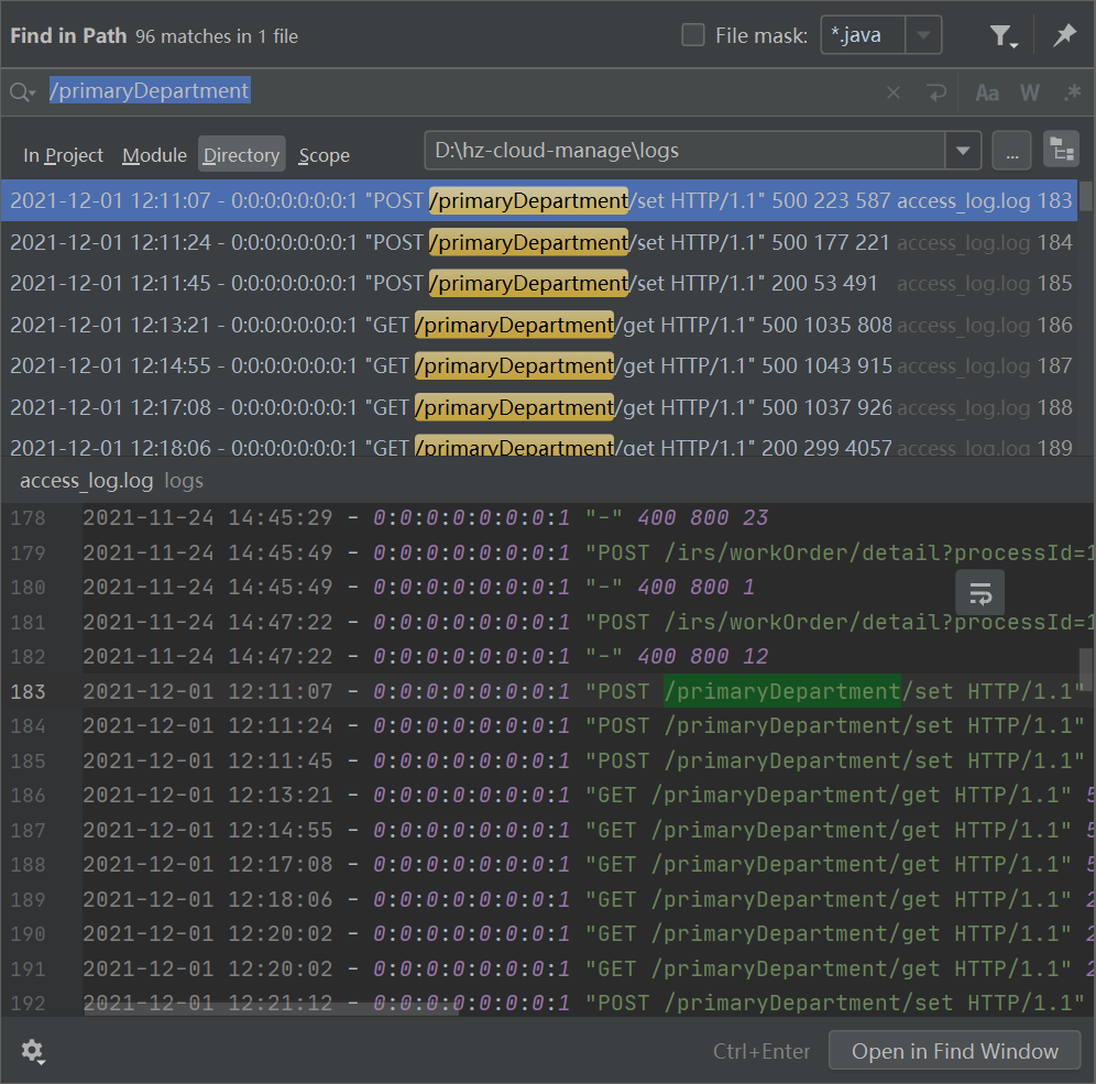 Introduction to intellij idea global search (Find in Path), and replacement - Programmer Sought