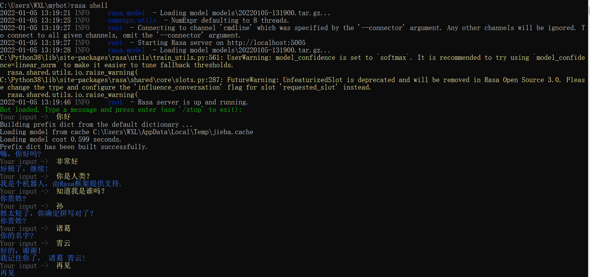 基于Rasa框架搭建中文机器人对话系统_rasa2.0 构建对话机器人加载模型构建服务端代码-CSDN博客