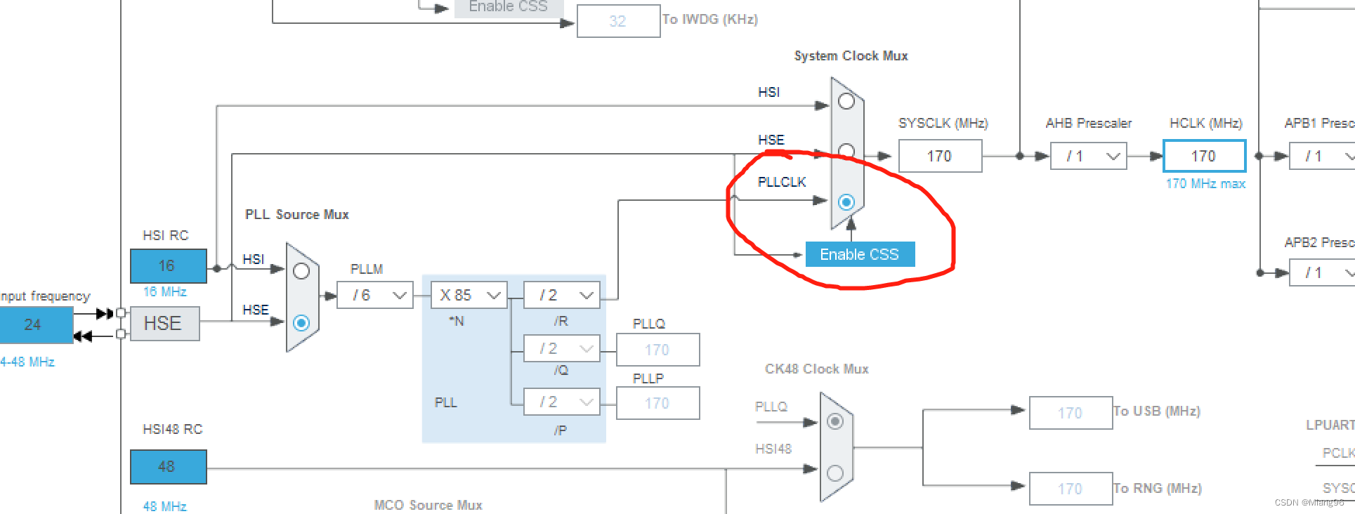 国信长天嵌入式stm32g431rbt6 配置hclk170mhz的报错国信长天stm32单片机 Csdn博客
