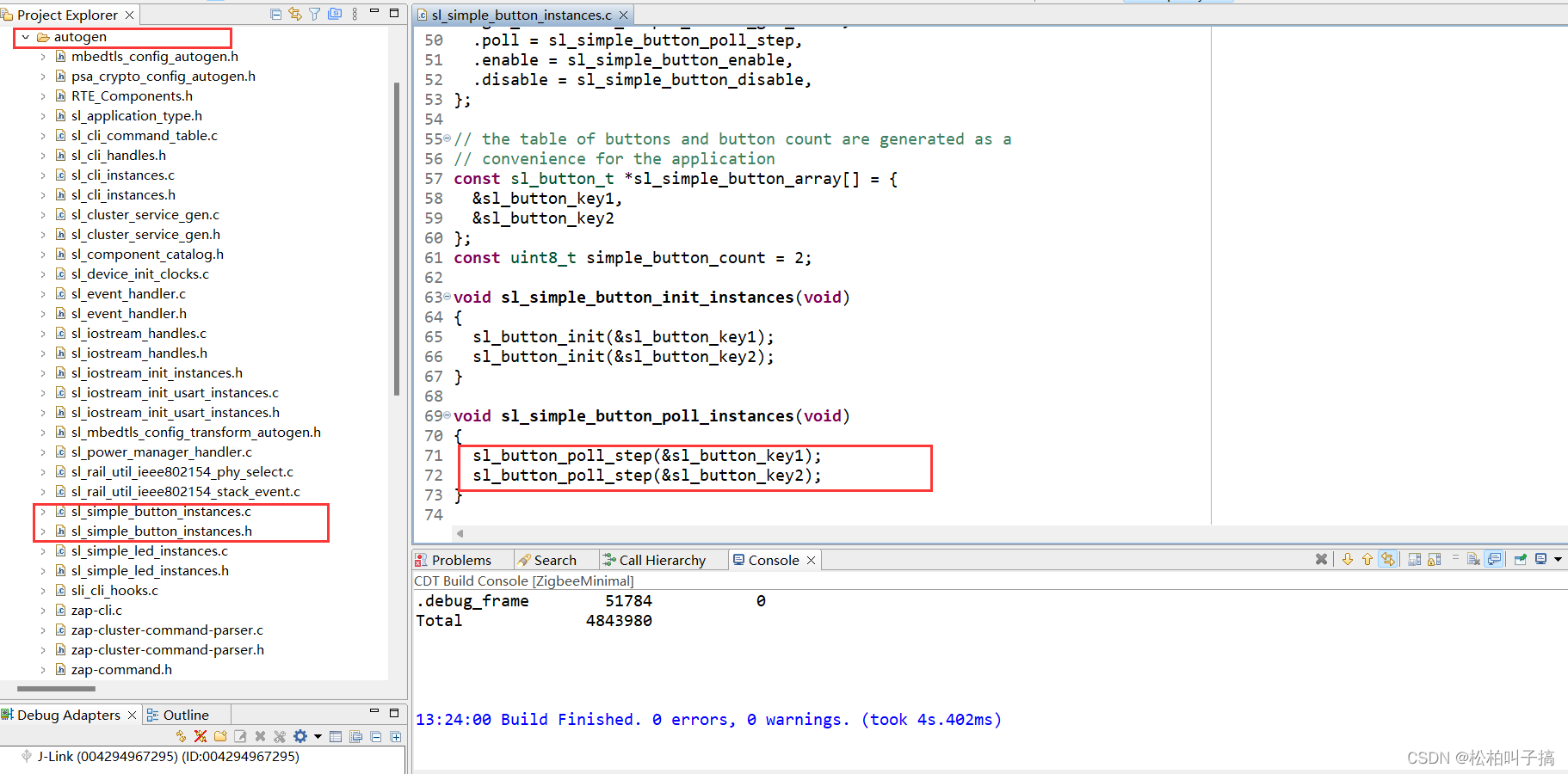 SimplicityStudio_v5.6.4.0+efr32mg21 学习笔记(3) 按键操作_efr32中my-code文件夹-CSDN博客