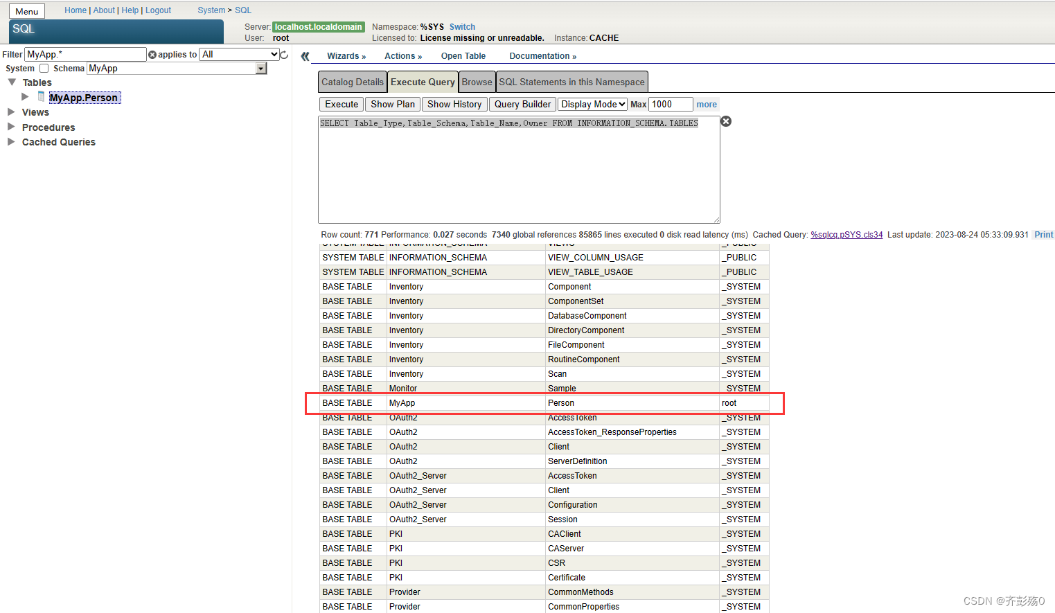 IRIS 和 Cache 数据库常用操作_iris数据库-CSDN博客