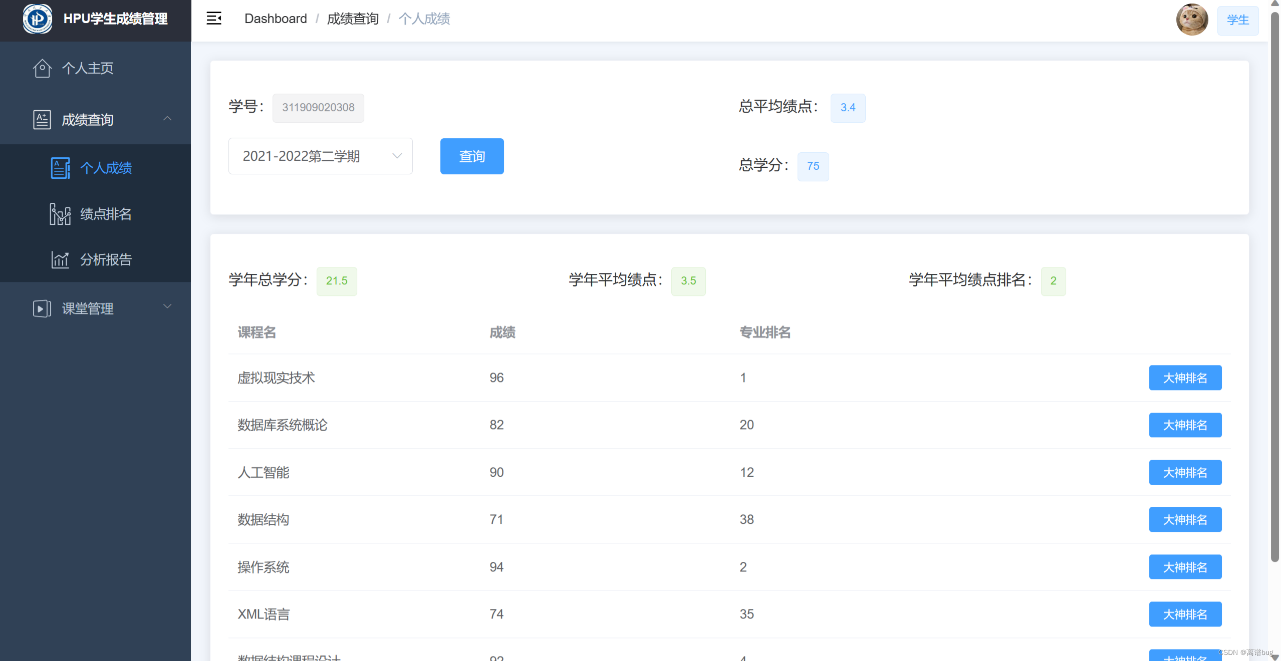 高校学生成绩管理系统学生成绩管理平台开源 Csdn博客