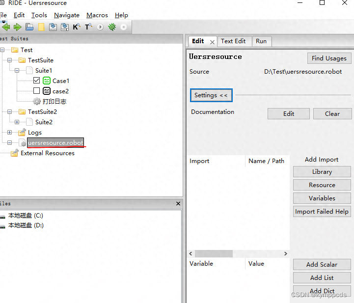 Python自动化robotframework中userkeyword和resource文件(六) Robot Framework Ride 中user Keyword中return