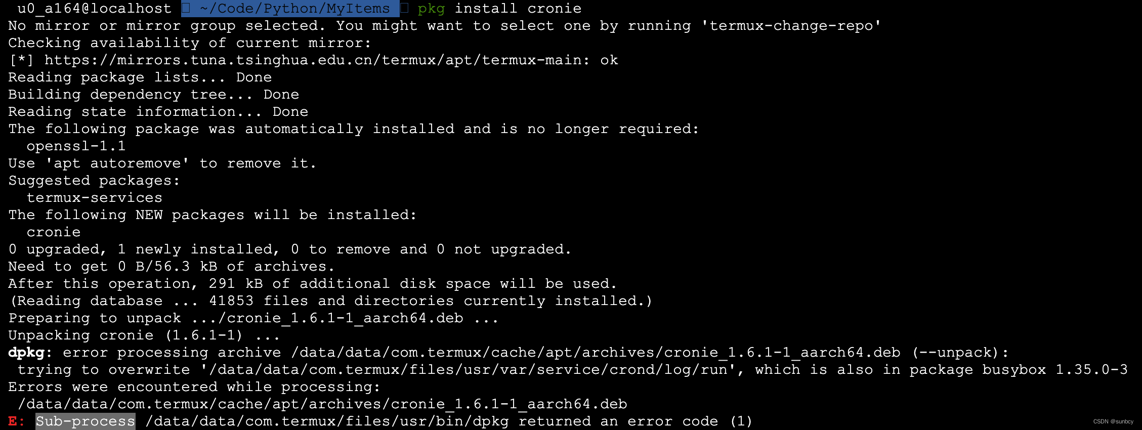 Termux + Sub-process ERROR解决办法_processerror怎么解决-CSDN博客