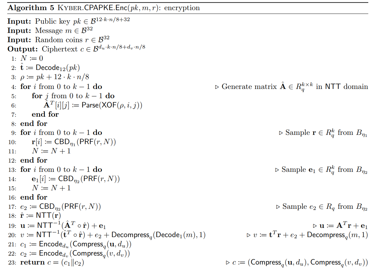 Crystals Kyber密码算法解读（二）_crystal-kyber生成矩阵a时为什么直接就是在ntt域中生成-CSDN博客