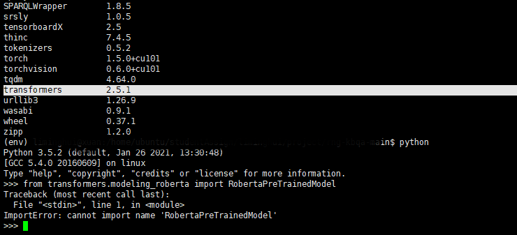 ImportError: cannot import name ‘RobertaPreTrainedModel‘_importerror ...