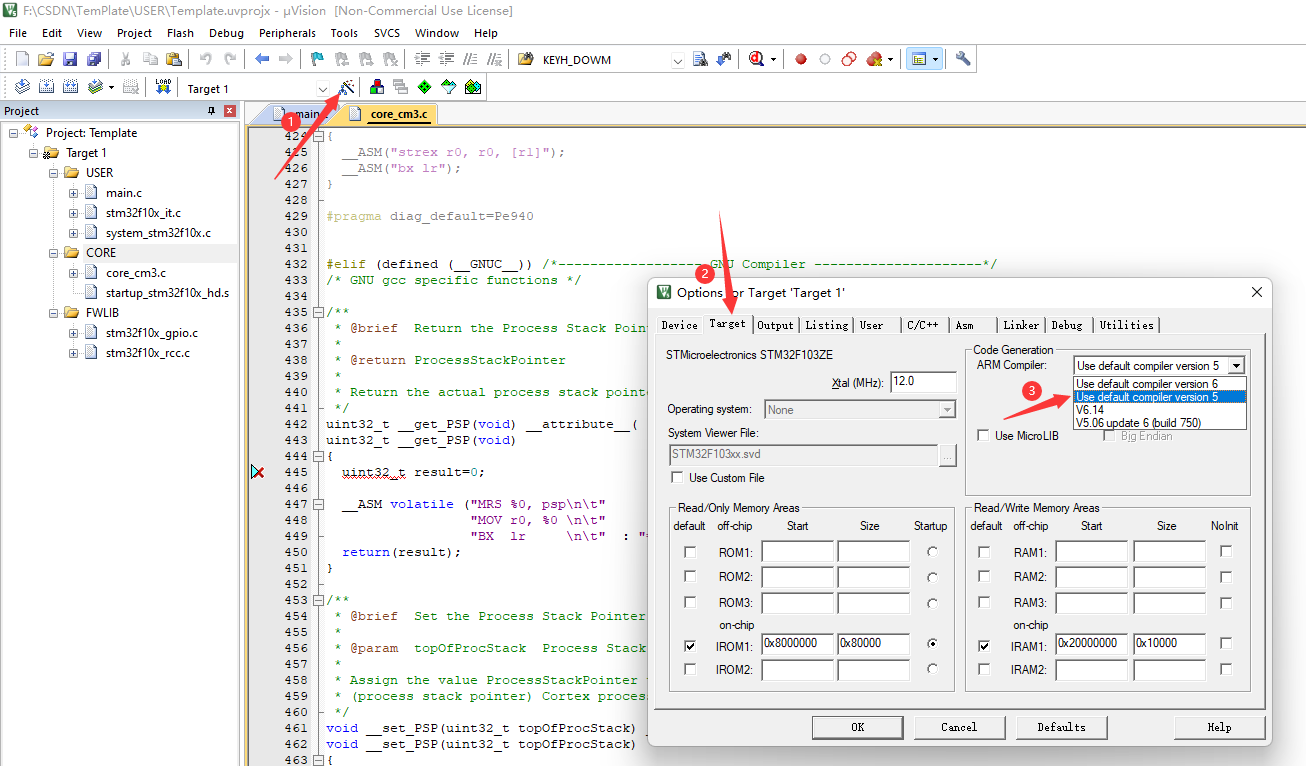 1、新建基于标准固件库MDK5工程模板（STM32F103ZET6）_新建基于固件库的mdk5工程模板-CSDN博客