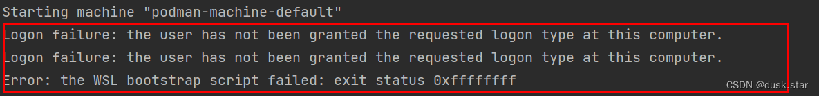 Windows10 Podman 报错 “Error: the WSL bootstrap script failed“_podman wsl-CSDN博客