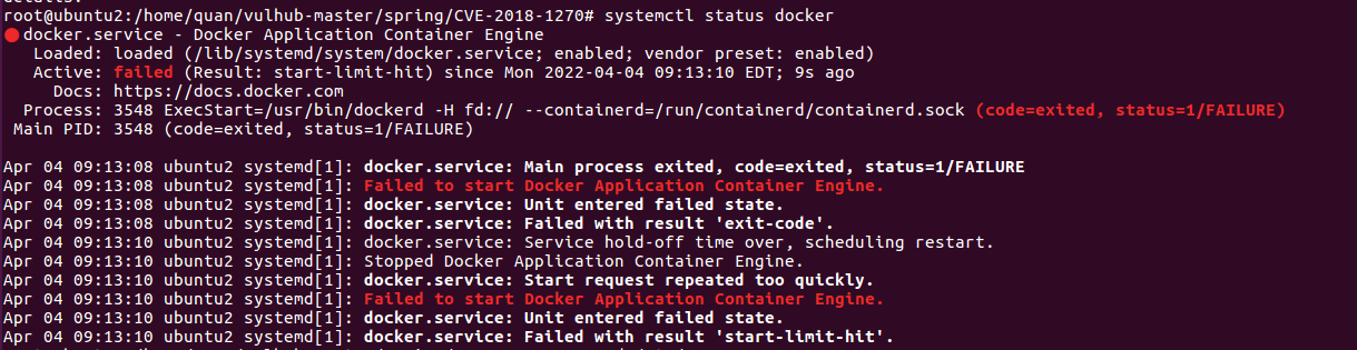 Remember The Docker Error Filed To Start Docker Application Container Engine Programmer Sought