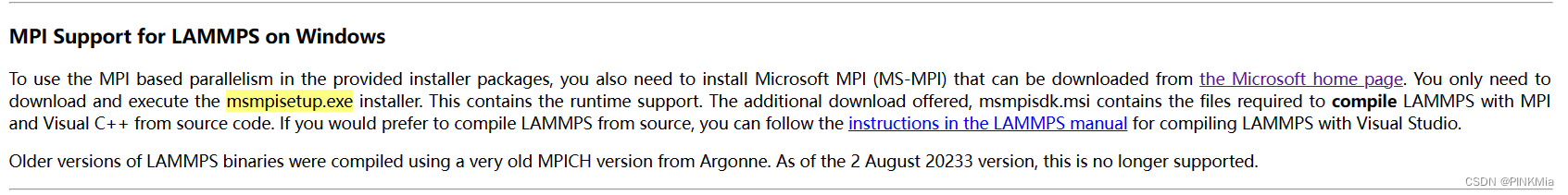 LAMMPS安装tips(win11，并行版)_lammps windows 并行版本-CSDN博客