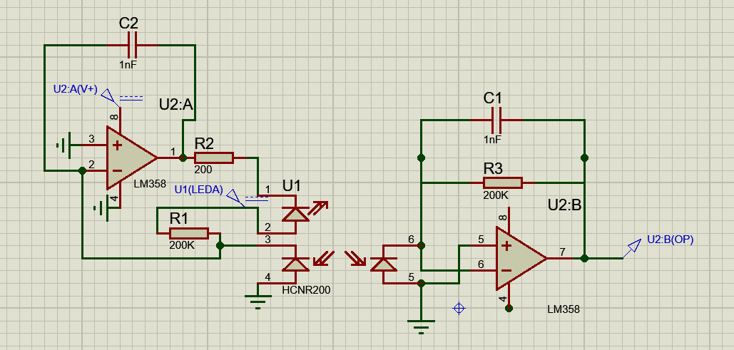 HCNR200线性光耦隔离电路/单片机电压采集电路仿真_hcnr200-500e应用电路-CSDN博客