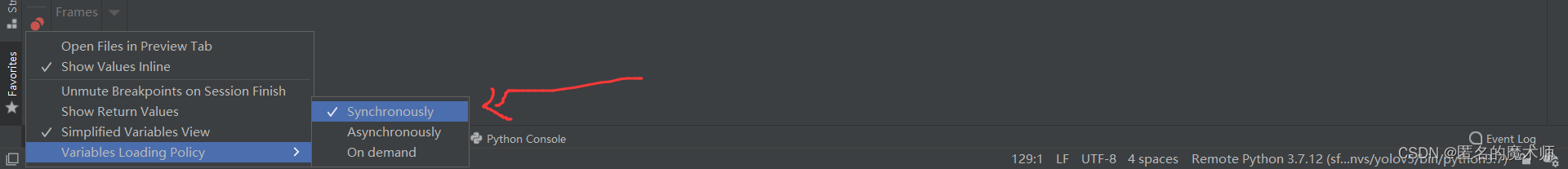 pycharm debug时 变量值显示 loading value 的解决办法_pycharm loading value-CSDN博客