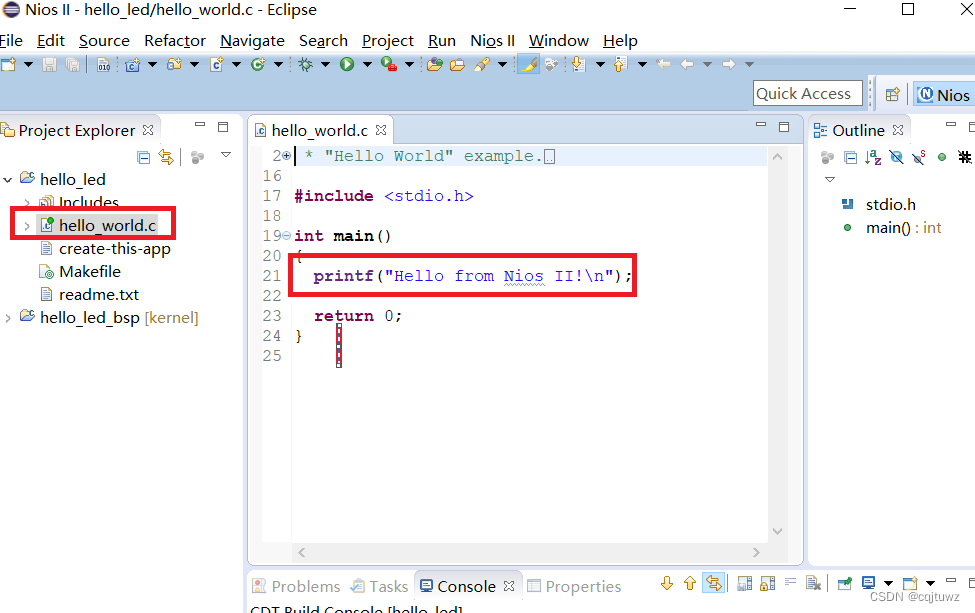 Nios实验入门实践——用Nios软件编程方式完成LED流水灯显示并使用串口输出“Hello Nios-II”字符到笔记本电脑_de2-115开发板nios实现-CSDN博客