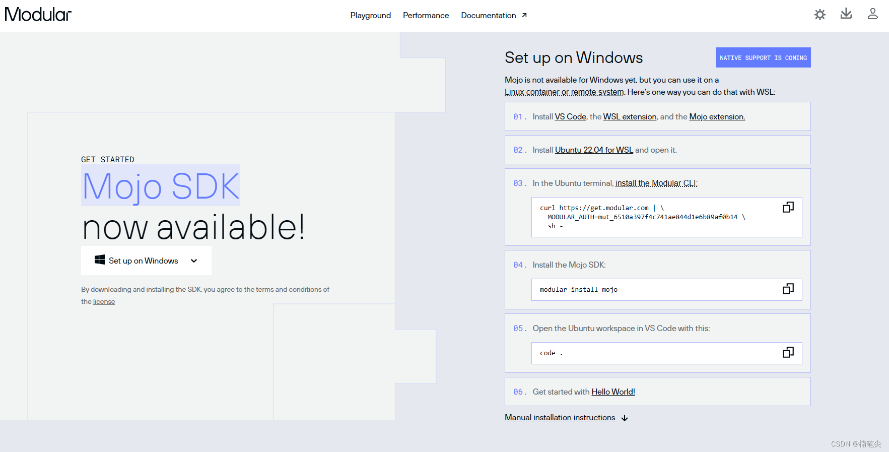 Windows使用WSL2-Ubuntu22.04系统安装Mojo_ubuntu22.04系统安装mojo教程-CSDN博客