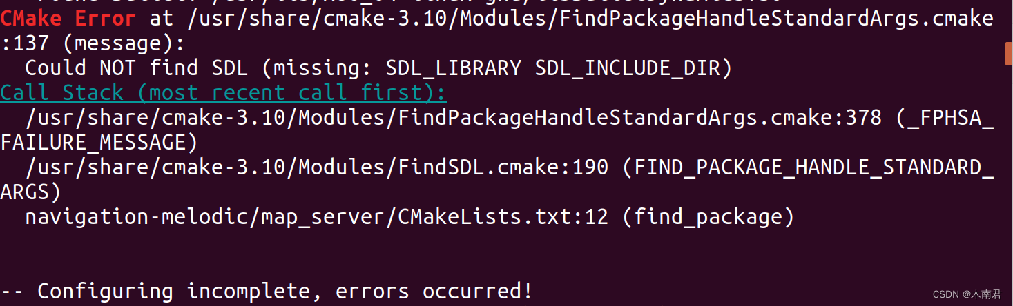 Ros编译遇到的【bug】could Not Find Sdl Missing Sdllibrary Sdlincludedircloud Not Find Sdl Csdn博客