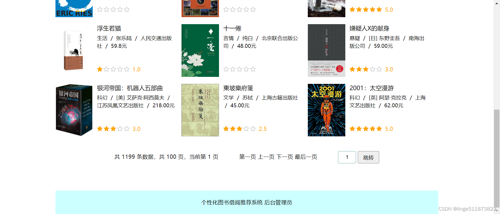 Java+SSM(Spring+SpringMVC+Mybatis)开发个性化图书借阅推荐系统 图书馆借阅推荐系统 书籍借阅推荐系统 基于用户的协同过滤推荐算法 可视化数据分析 爬虫 开发教程 ...
