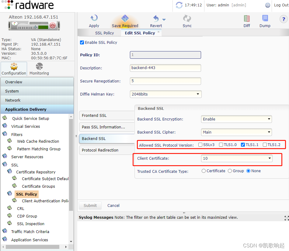 radware负载均衡器配置adc