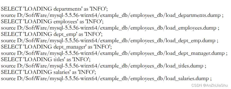 MySQL 示例数据库 employees 的导入与使用_employees.sql-CSDN博客
