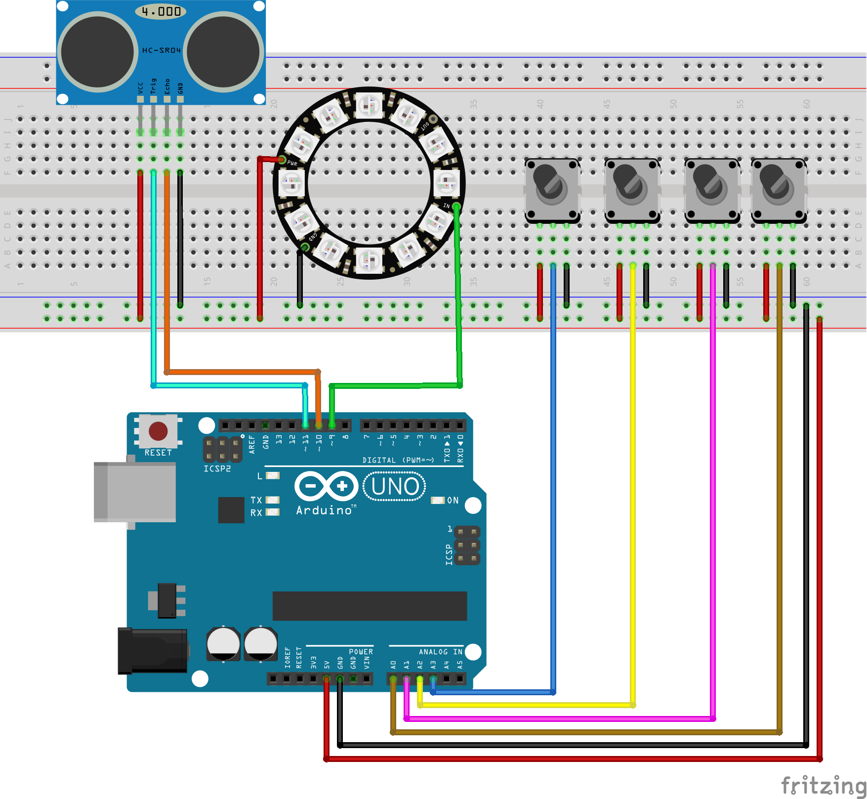Fritzing软件绘制Arduino面包板接线图传感器模块库文件029_fritzing超声波传感器叫什么-CSDN博客