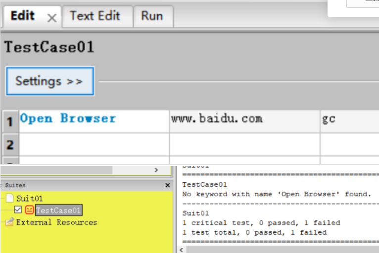 最终解决robotframework==3.1.2 报错 No keyword with name ‘Open Browser‘ found._no keyword with name ...