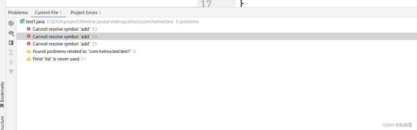 IDEA使用list.add方法报错Cannot resolve symbol ‘add‘_cannot resolve symbol 'add-CSDN博客
