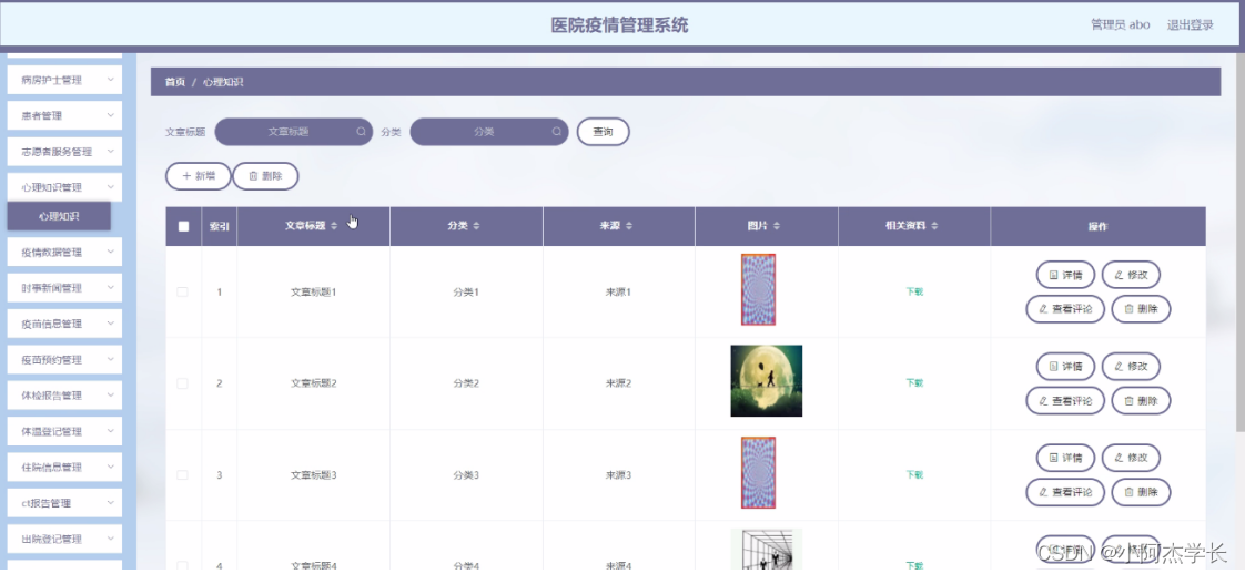 计算机毕业设计（附源码）python医院疫情管理系统python医院管理系统代码杰记计算机程序源码的博客 Csdn博客 