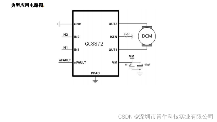 GC8872 Globalchip国产低成本电机驱动芯片，可替代TI的DRV8872 一款具有故障报告功能的 3.6A 刷式直流电机驱动器 ...