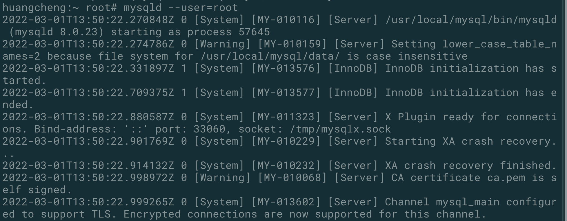 [MY-013276] [Server] Failed to set datadir to ‘/usr/local/mysql/data/‘ (OS errno: 13 ...