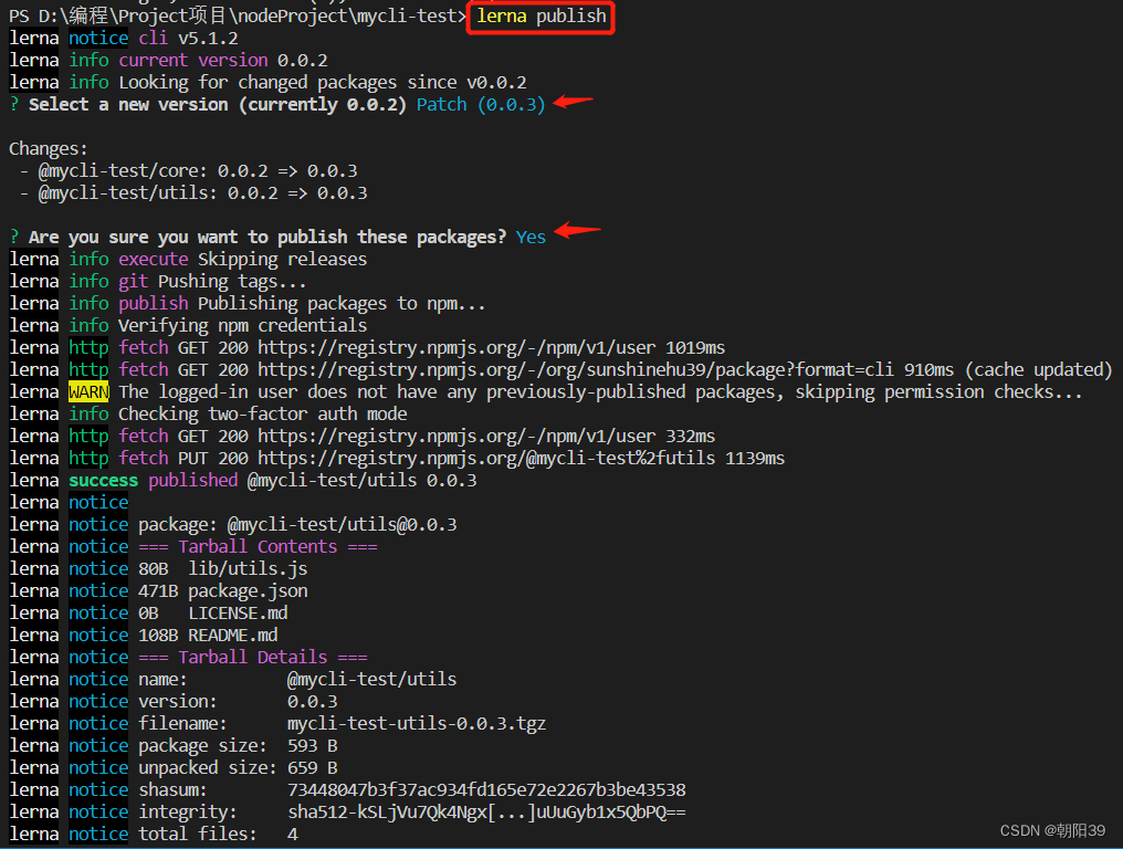 Lerna 使用教程 -- 开发脚手架的流程和核心命令详解_lerna create-CSDN博客