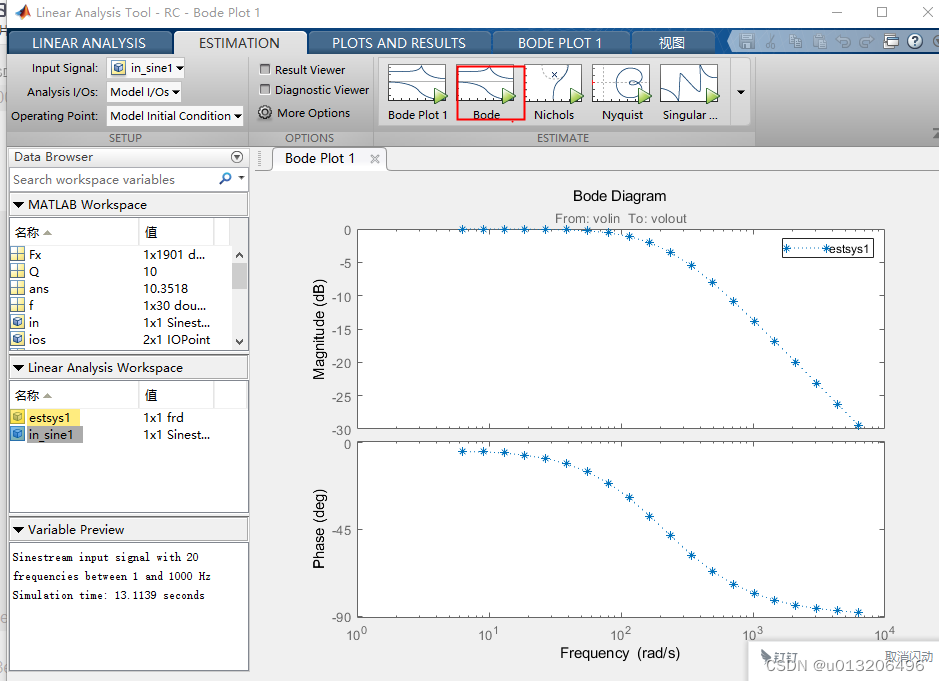 【matlab】扫频法传递函数模型的估计matlab Tfest Csdn博客